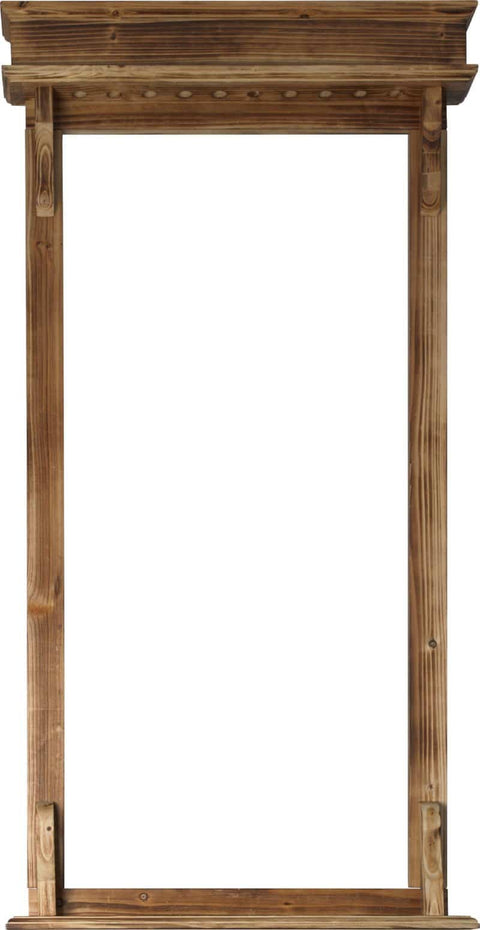10 Cue Deluxe Rustic Wall Rack WRR10 - BilliardAndPoolCenter