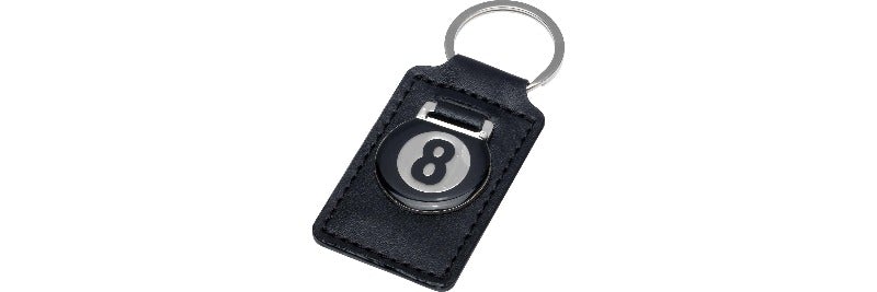 Billiard Leather 8-Ball Keychain for Stylish Pool Players